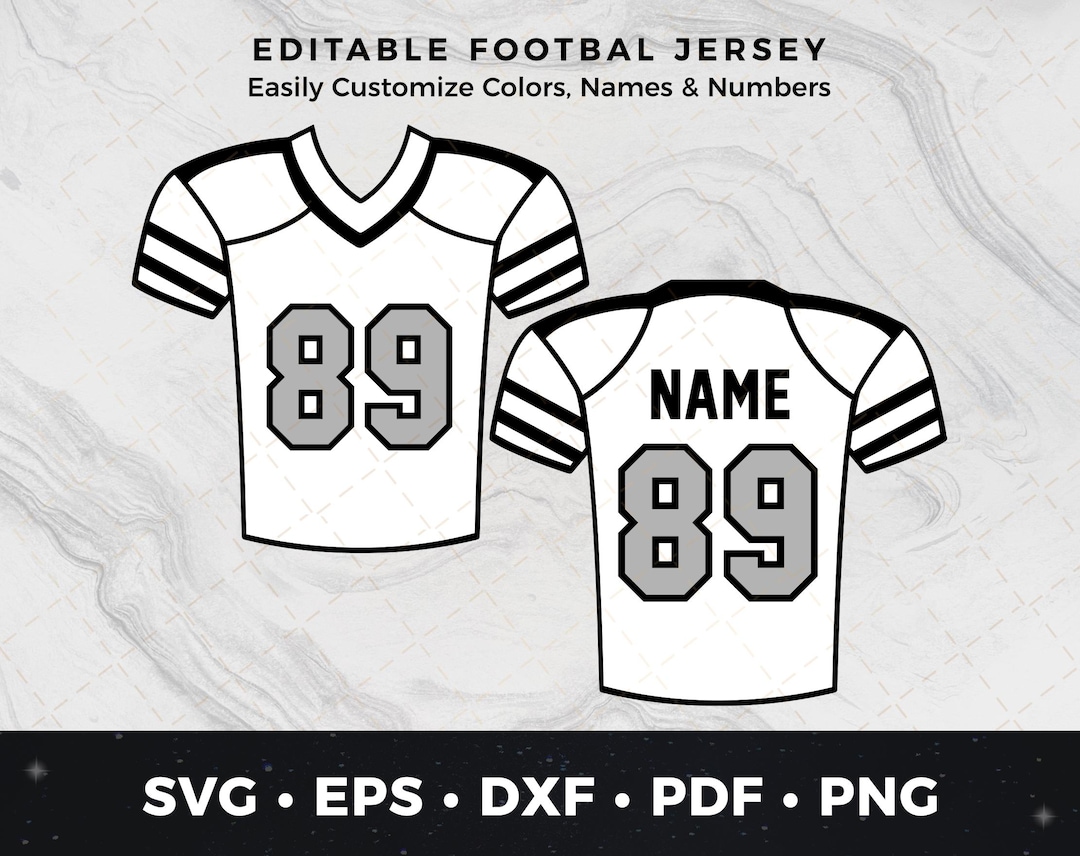 Custom Football Jersey Svg Png Pdf Dxf Eps, Football Clipart, Football ...