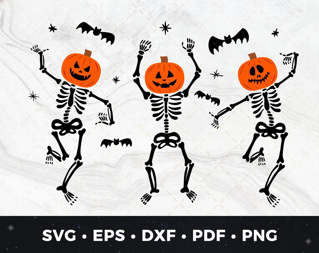 Dancing Pumpkin Head Svg, Skeleton Svg, Pumpkin Head Svg, Dancing ...