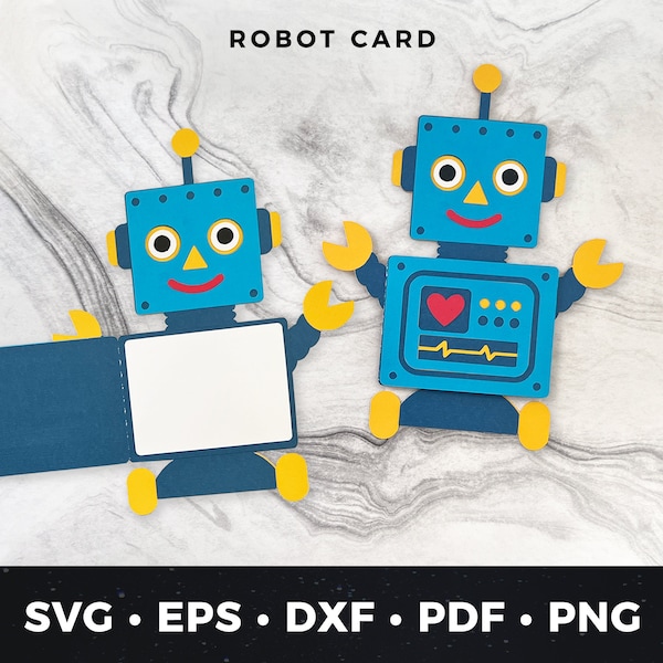 Robot Birthday Card - Etsy