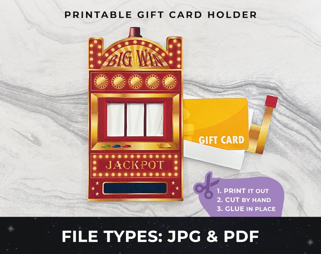 Printable Slot Machine Gift Card Holder Casino Gift Card - Etsy