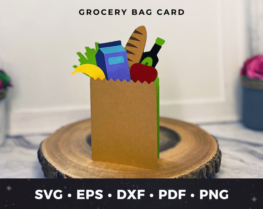 Grocery Card Svg, Groceries Greeting Card Svg, Grocery Bag Card Svg ...