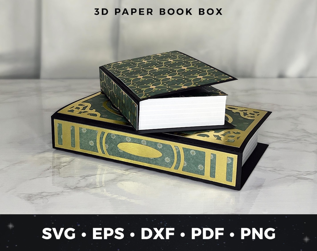 3D Paper Book Box SVG, DIY Secret Book Box, Secret Storage Box, Paper ...