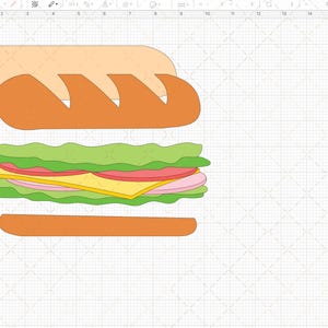Sub Sandwich Svg Png Pdf Dxf Eps, Deli Clipart, Hoagie Cut File, Fast ...