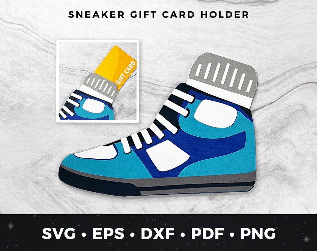 Sneaker Gift Card Holder SVG, Shoe Money Holder, Footwear Giftcard ...