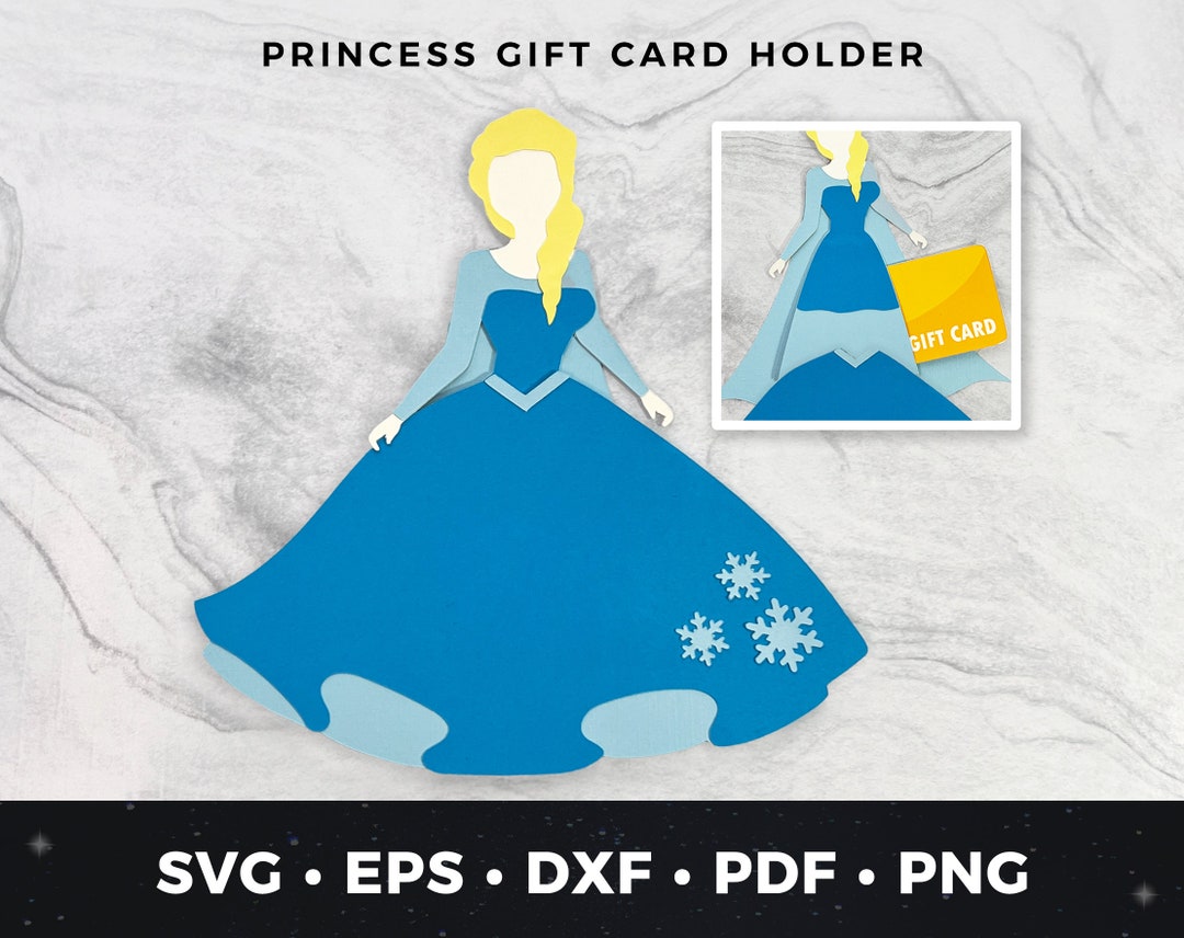 Princess Gift Card Holder Svg, Princess Cut File, Princess Birthday ...