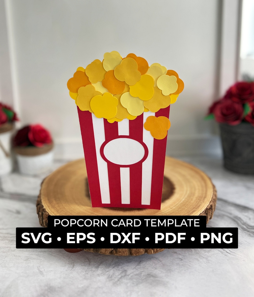 Popcorn Card Template Svg Popcorn Svg Popcorn Birthday Card - Etsy ...