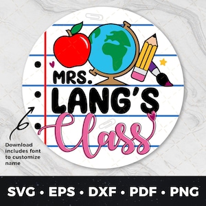 Teacher Classroom Sign Svg, Classroom Door Sign Svg, DIY Teacher Sign ...