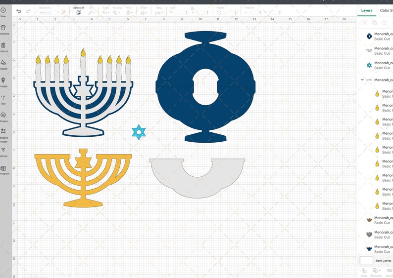 Menorah Card Svg, Hanukkah Card Template, DIY Hanukkah Card, Menorah ...