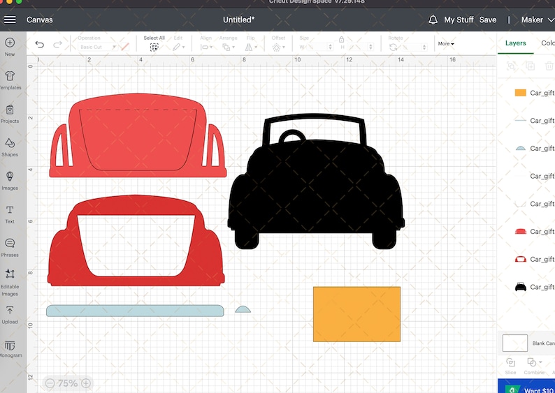 Car Gift Card Holder Svg DIY Car Card Car Cut File Car Svg - Etsy