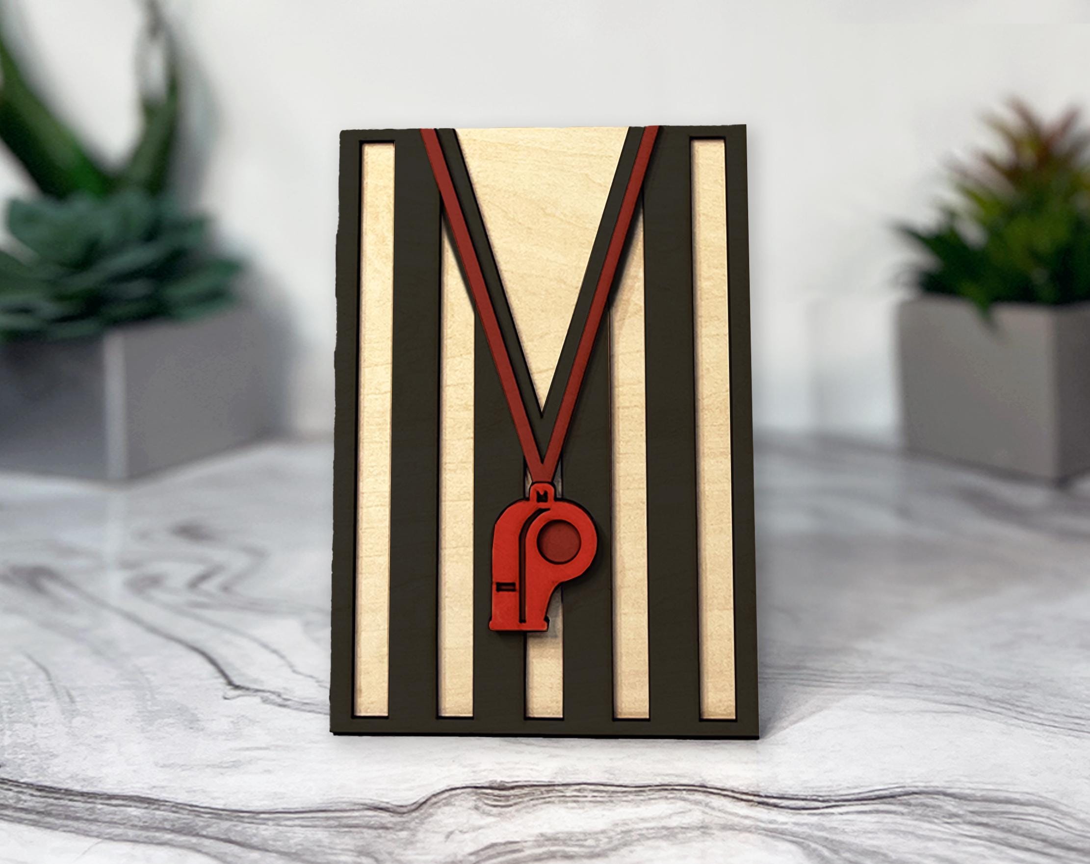Referee Gift Card Holder Laser SVG, Sports Official Gift PDF, Soccer ...