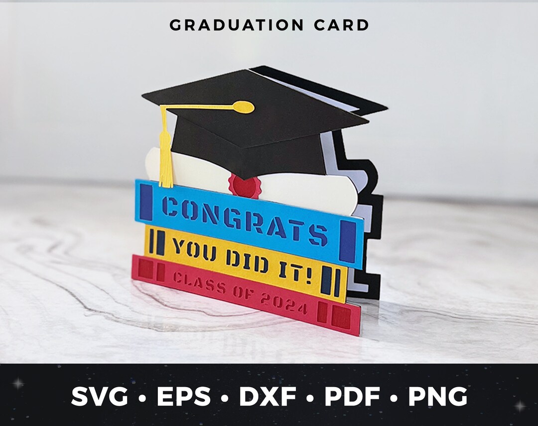 Graduation Card Svg Cut File, DIY 2024 Grad Card Svg, Class of 2024 ...