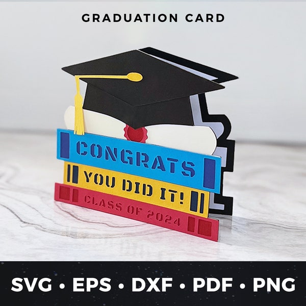 Graduation Card Svg - Etsy