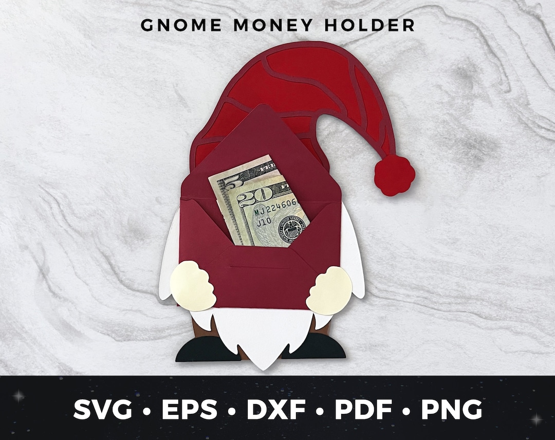 Gnome Money Holder, Gnome Birthday Card Download, DIY Gnome Card, Cute ...