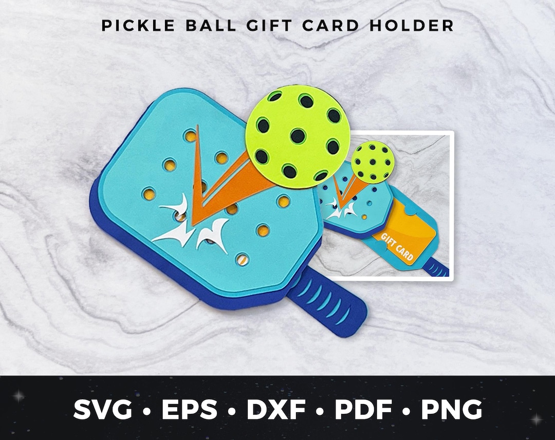 Pickleball Gift Card Holder SVG, Sports Gift Card SVG, DIY Pickleball ...