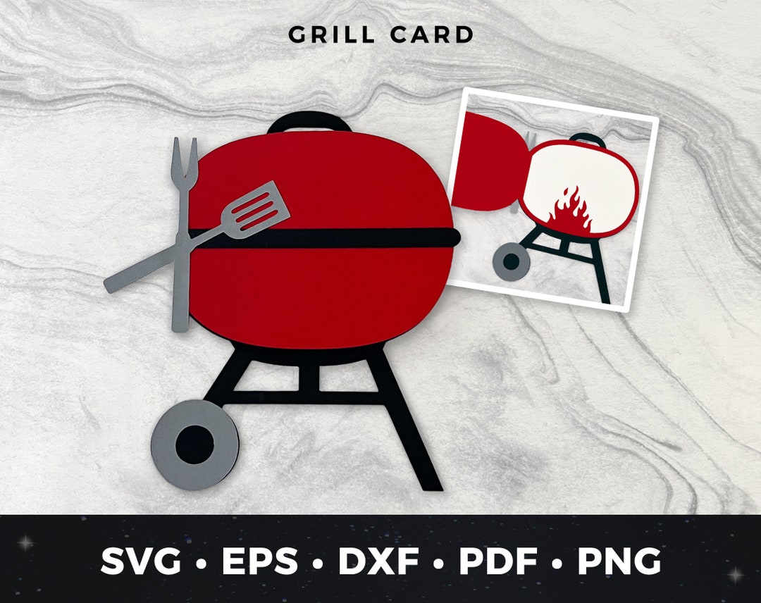 Grill Card Svg, Grill Birthday Card Svg, Grill Card Cut File, DIY Card ...