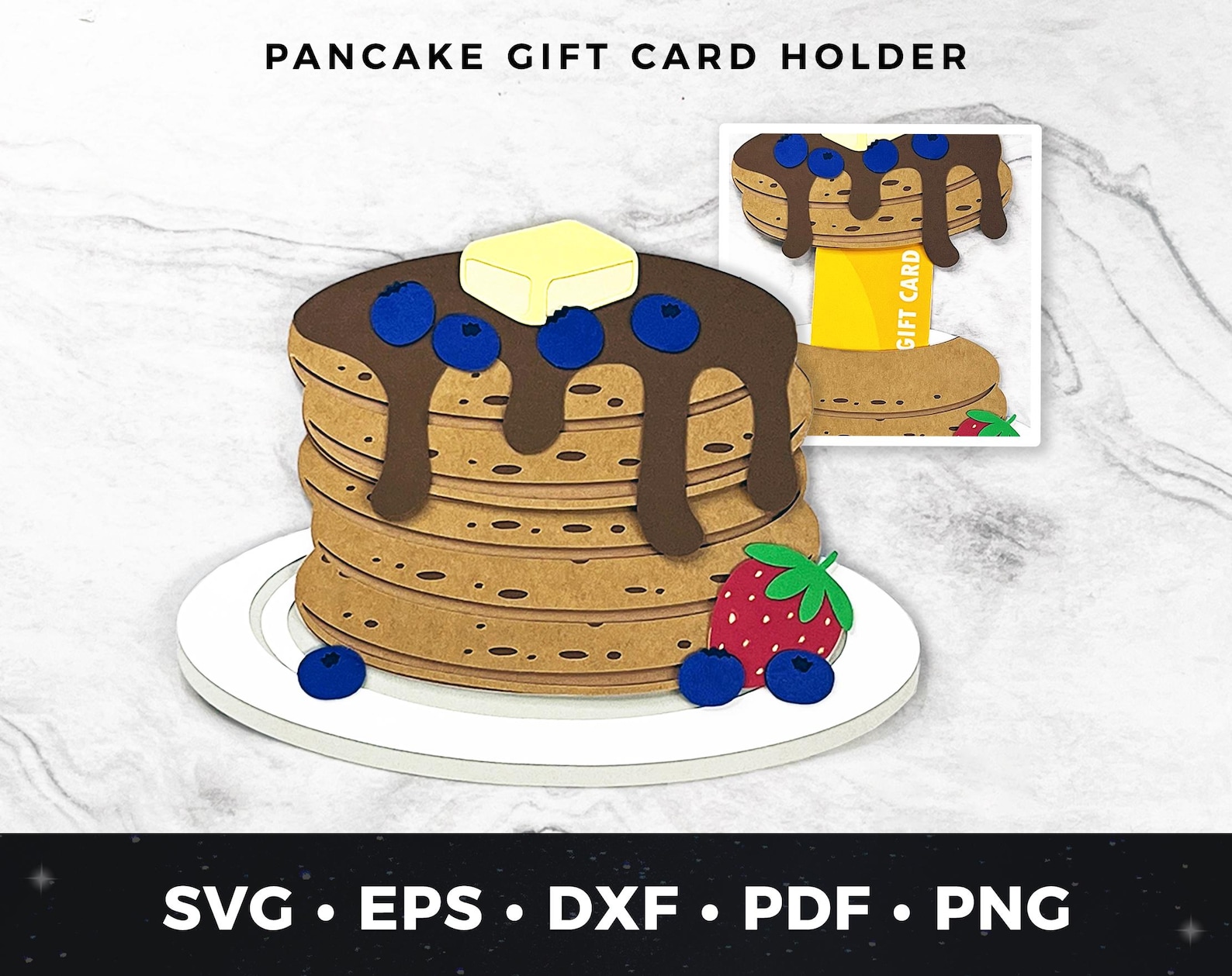 Pancake Gift Card Holder Svg, Pancakes SVG, Breakfast Giftcard, Food ...