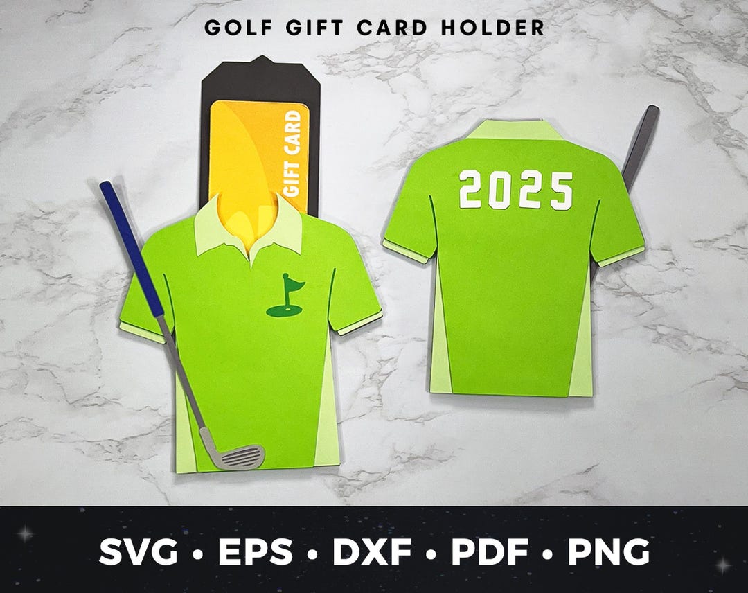 Golf Polo Gift Card Holder SVG, Golf Shirt Card, Sports Gift Card ...