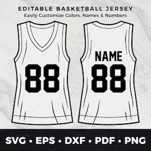 Basketball Jersey SVG Png Pdf Dxf EPS, Personalized Basketball Clipart ...