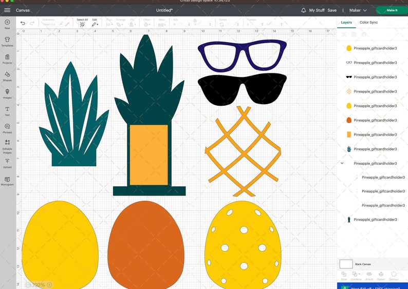 Pineapple Gift Card Holder, Pineapple Card Svg, Pineapple Birthday Card ...
