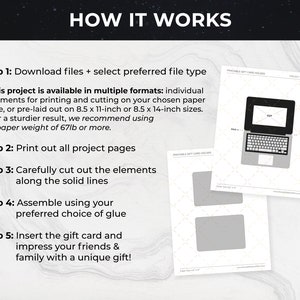 Printable Laptop Gift Card Holder, Laptop Card Pdf, Computer Gift Card ...