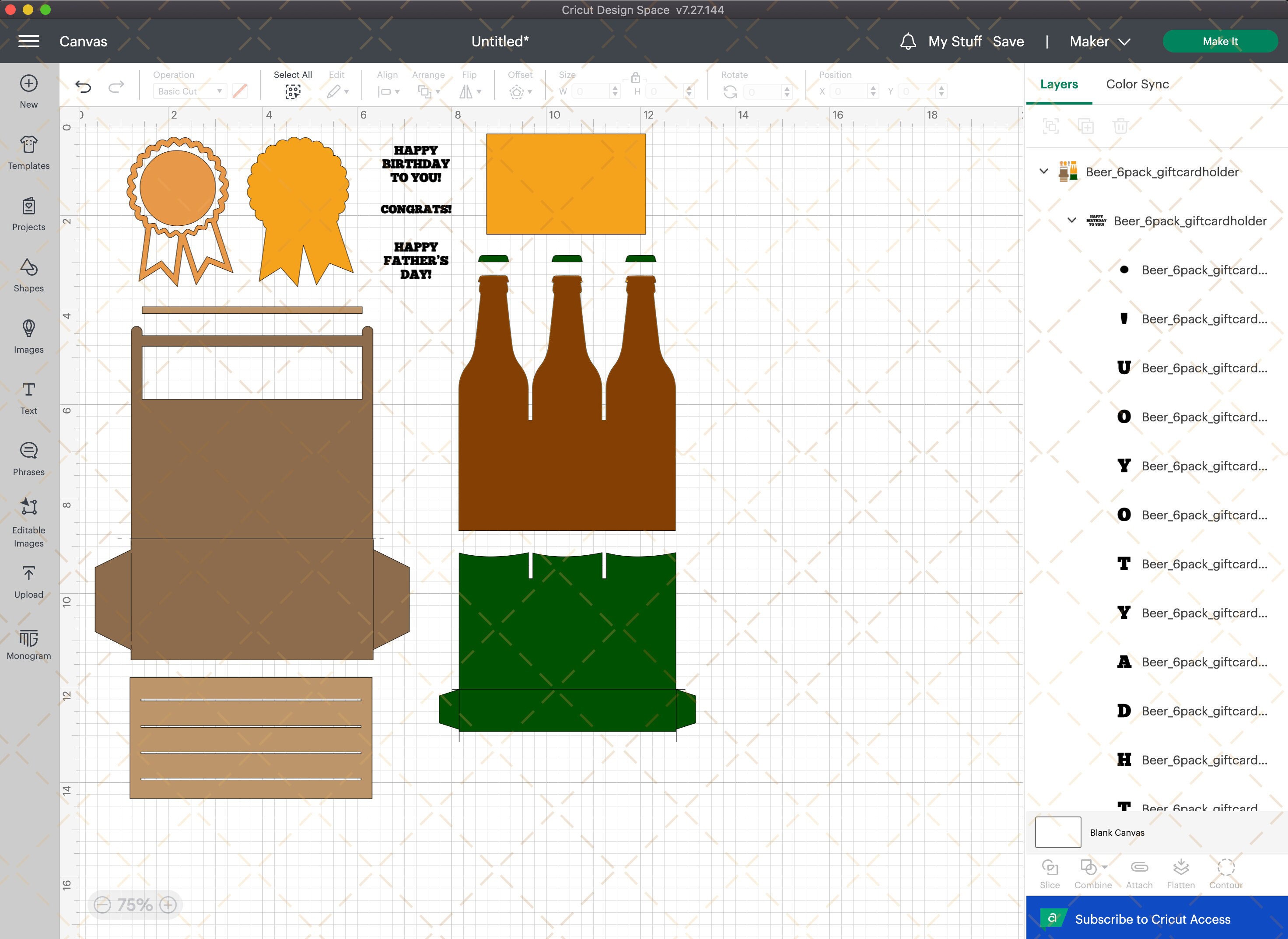 Beer Gift Card Holder Svg, Six Pack, Beer Father's Day Card Beer ...