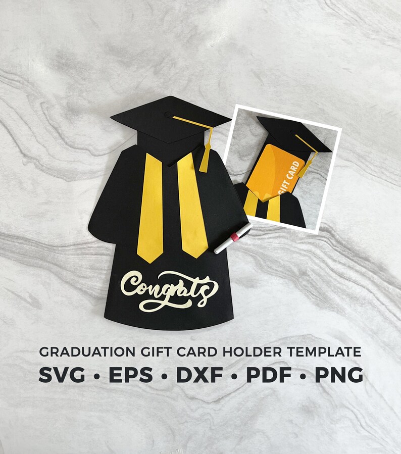 Graduation Gift Card Holder DIY Graduation Card Cap and Gown - Etsy