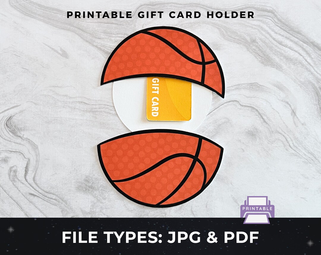 Printable Basketball Gift Card Holder Printable Basketball - Etsy
