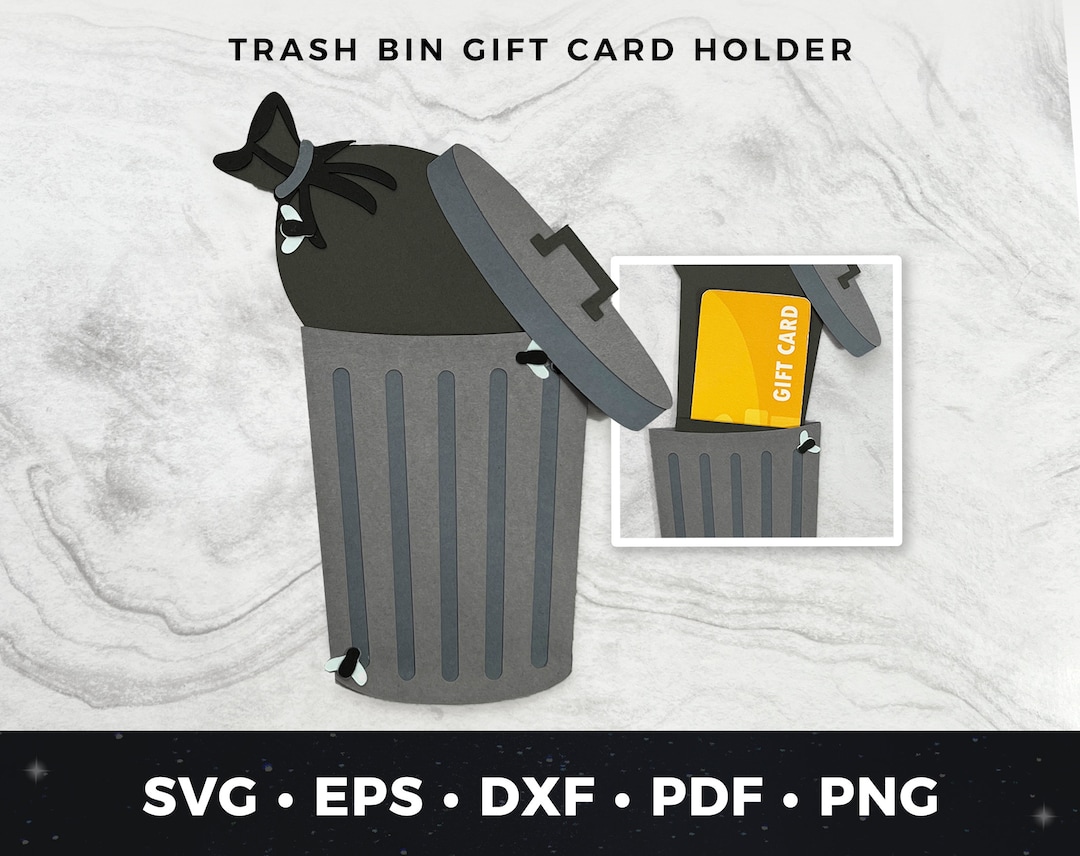 Trash Bin Gift Card Holder, Trash Collector Card, Sanitation Worker ...