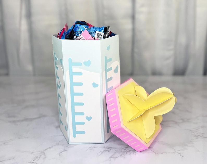 Baby Bottle Gift Box SVG, Giant Baby Shower Centerpiece, 3D Paper Baby ...