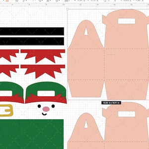 Christmas Elf Gift Box SVG Cut File, DIY Holiday Elf Box Svg, 3D ...