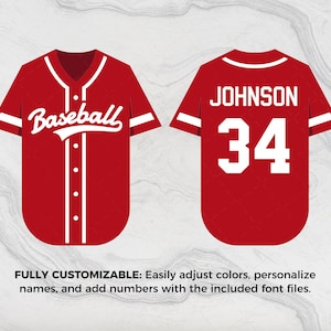 Baseball Jersey Svg Png Pdf Dxf Eps, Baseball Print File, Baseball Cut ...