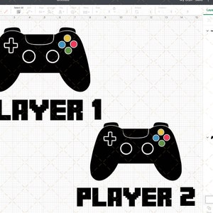 Gamer Svg, Family Gaming Shirts Svg, Player 1 Svg, Player 2 Svg, Player ...