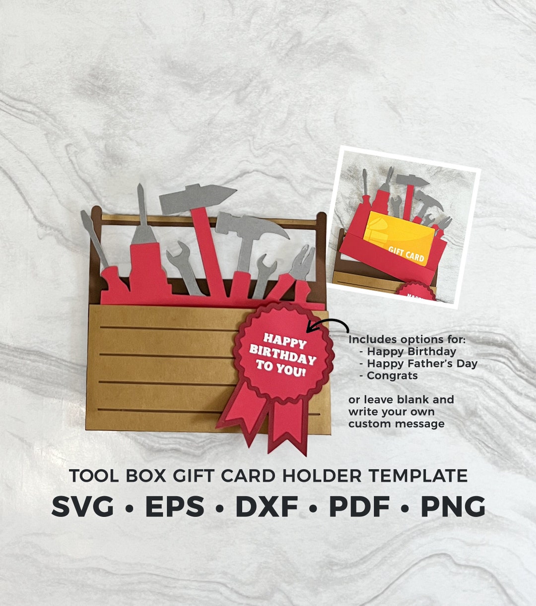 Tool Box Gift Card Holder Svg Tool Giftcard Holder Svg DIY - Etsy