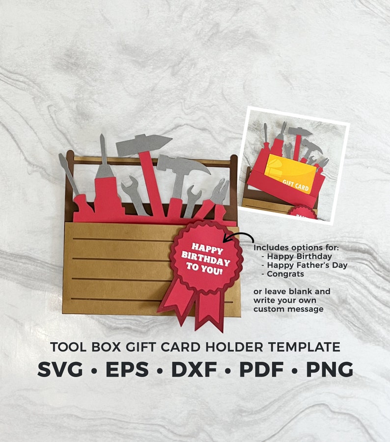 Tool Box Gift Card Holder Svg Tool Giftcard Holder Svg DIY - Etsy