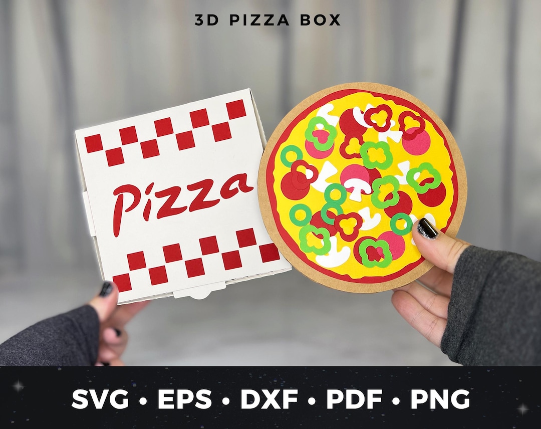 Mini Pizza Box SVG, 3D Paper Pizza Box Cut File, Cricut Pizza Svg ...