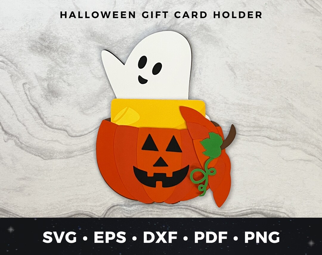 Halloween Gift Card Holder Svg, Pumpkin Gift Card Holder, Cute ...