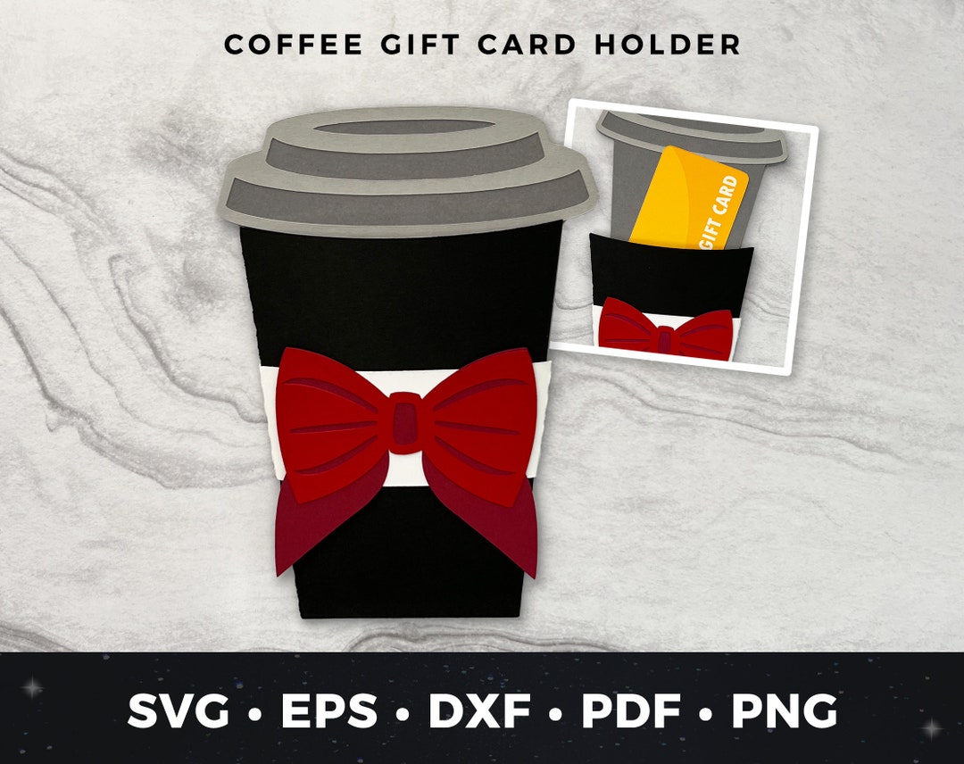 Christmas Coffee Gift Card Holder Svg, Christmas Bow Gift Card Holder ...