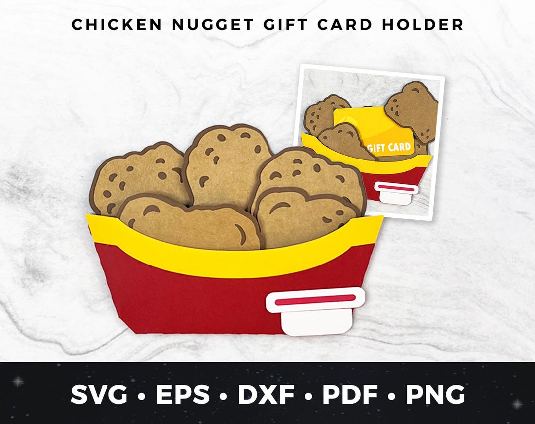 Chicken Nugget Gift Card Holder SVG, Nugget Birthday Card Svg, Chicken ...
