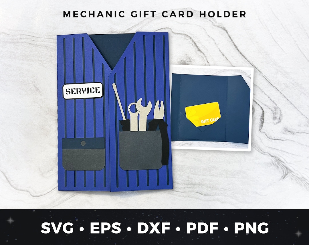 Mechanic Gift Card Holder Svg, Auto Repair Card Svg, Car Mechanic Thank You Card Pdf, DIY ...