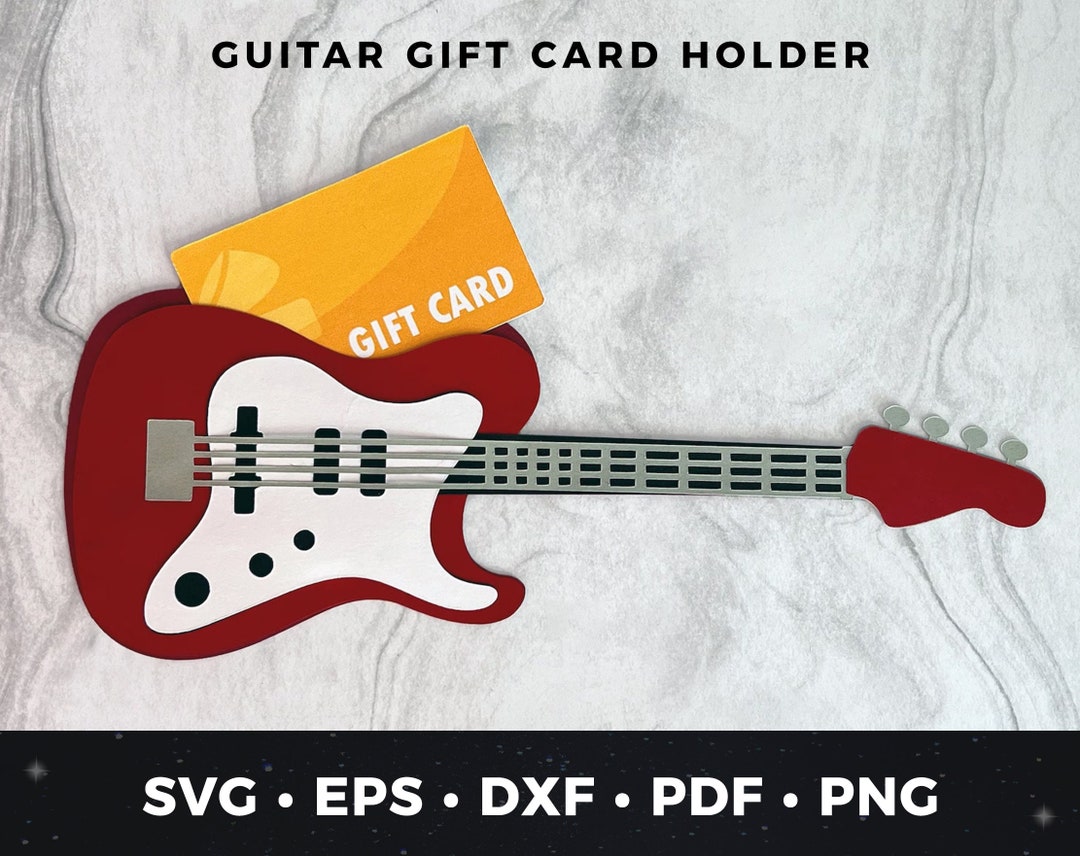 Electric Guitar Gift Card Holder, DIY Guitar Card, Guitar Png, Guitar ...