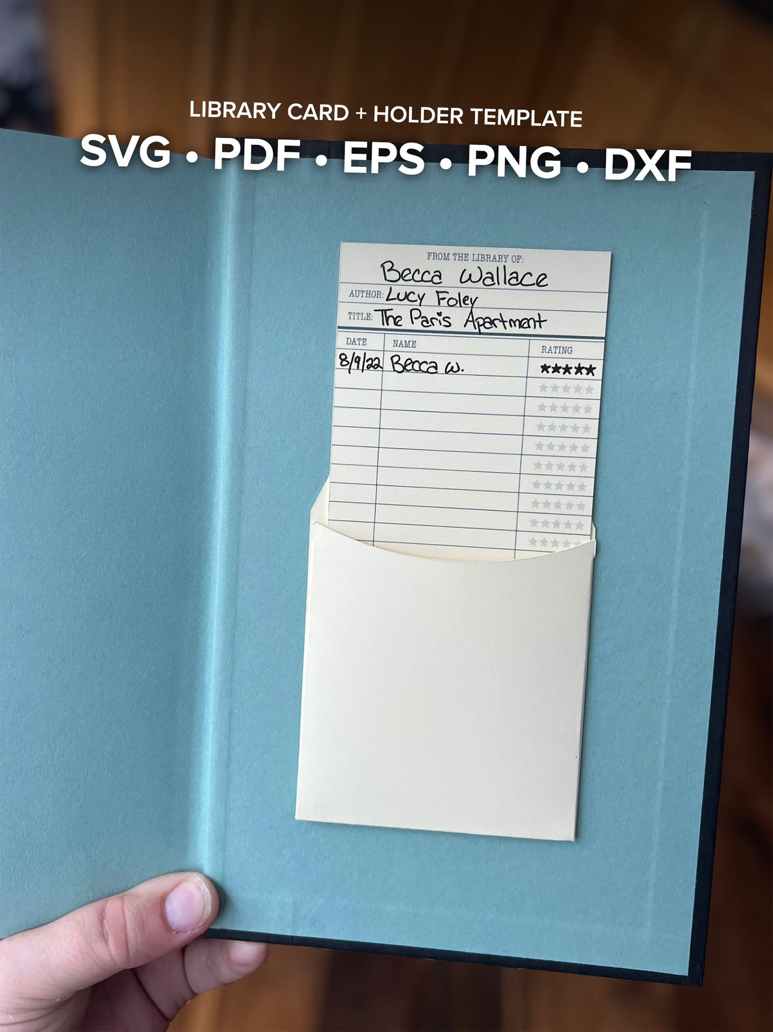 Library Card Slip and Pocket Svg Personal Library Checkout - Etsy