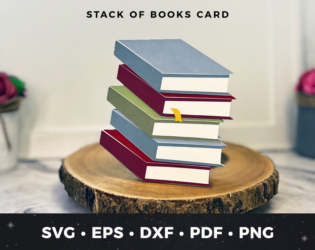 Books Card Svg, Book Lover Card Svg, DIY Teacher Card Svg, Library ...
