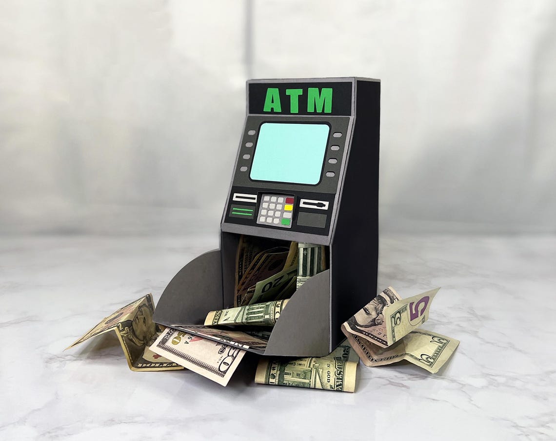 ATM Gift Box SVG, 3D Money Machine Box Template, DIY Cash Gift Box ...