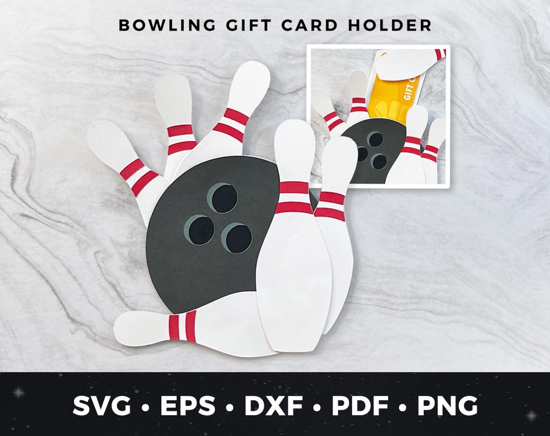 Bowling Gift Card Holder SVG, Sports Gift Card SVG, DIY Bowling Gift ...