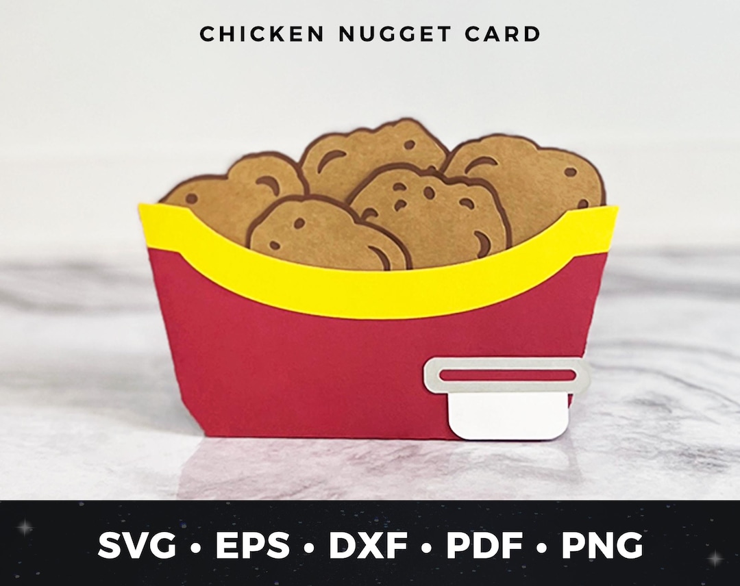 Chicken Nugget Greeting Card SVG, Funny Food Card, Fast Food Lover Card ...