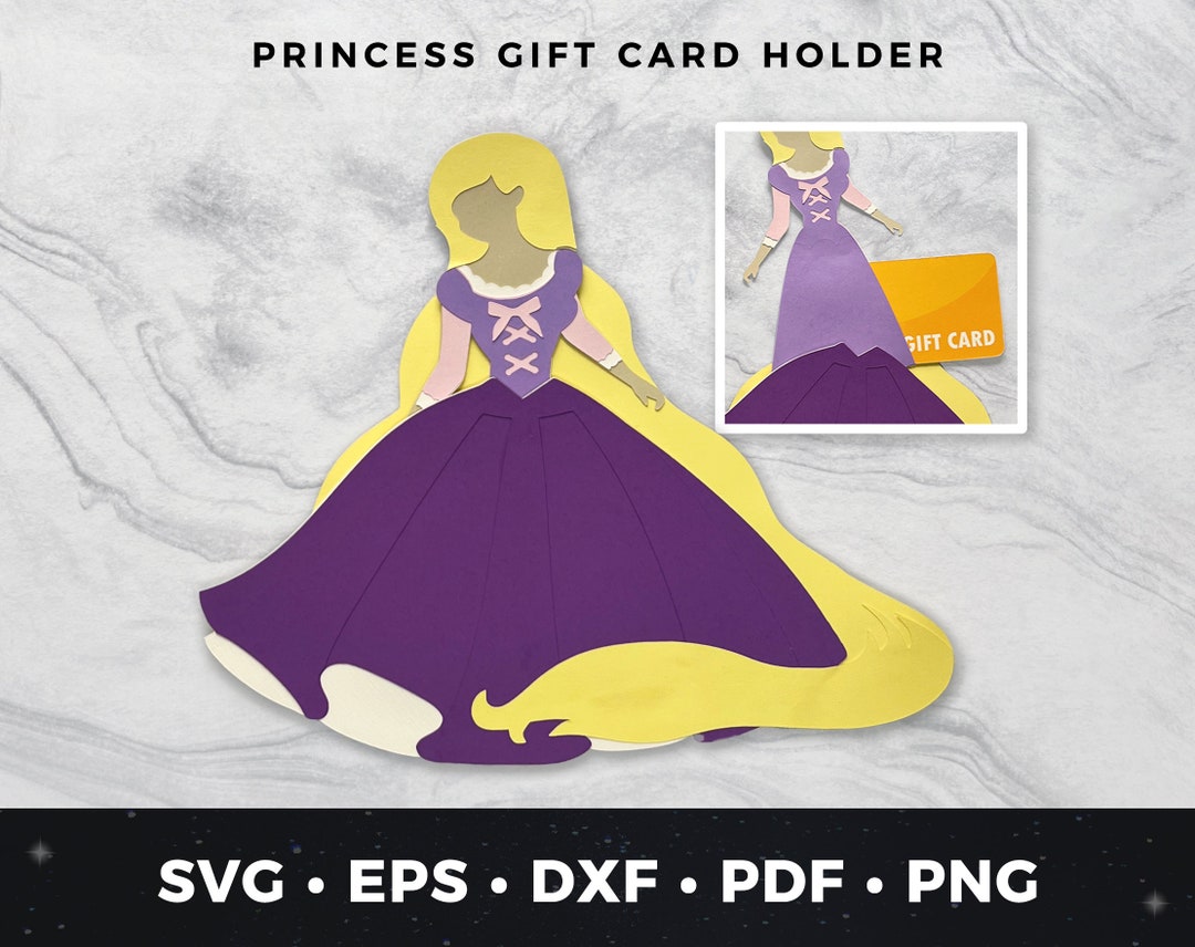 Princess Gift Card Holder Svg, Princess Cut File, Princess Birthday ...