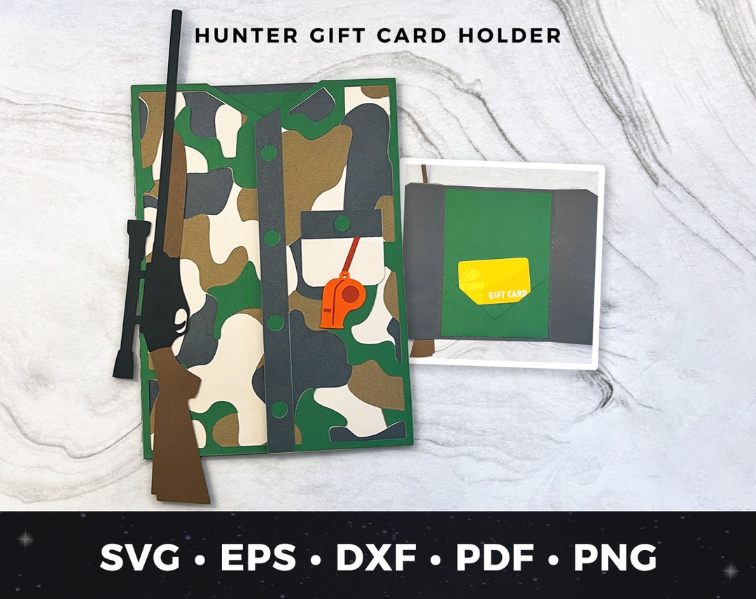Hunting Gift Card Holder Svg, Camo Birthday Card Svg, Hunting Birthday ...