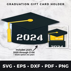 Graduation Gift Card Holder Svg, 2024, 2025, 2026 DIY Graduation Card ...