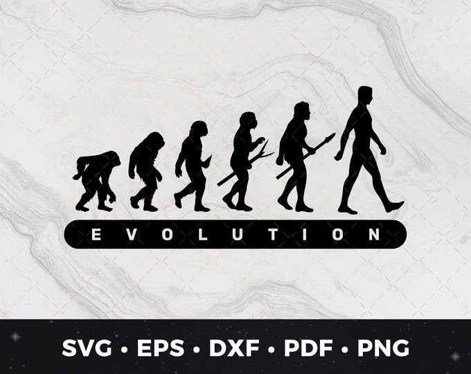 Evolution of Men SVG, Digital File, Human Evolution Vector Silhouette ...