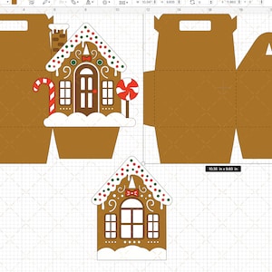 Gingerbread House Gift Box SVG Cut File, DIY Gingerbread House Box Svg ...